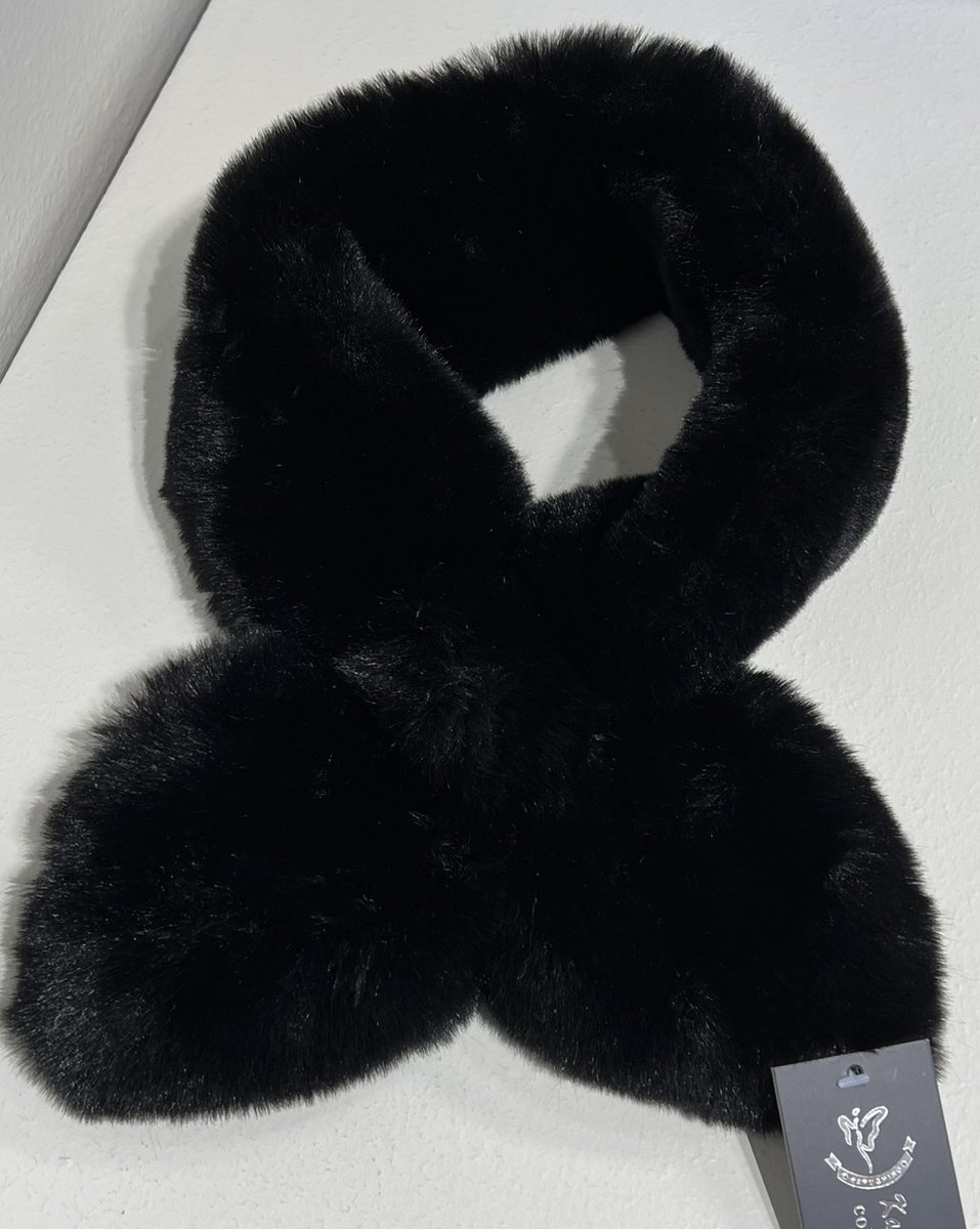 Écharpe - fausse fourrure - noir | bol