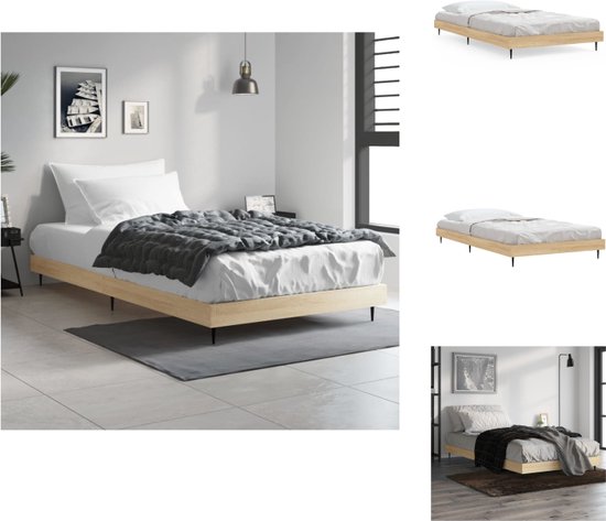vidaXL Bedframe Sonoma Eiken - Multiplex Lattenbodem - 203 x 103 x 20 ...