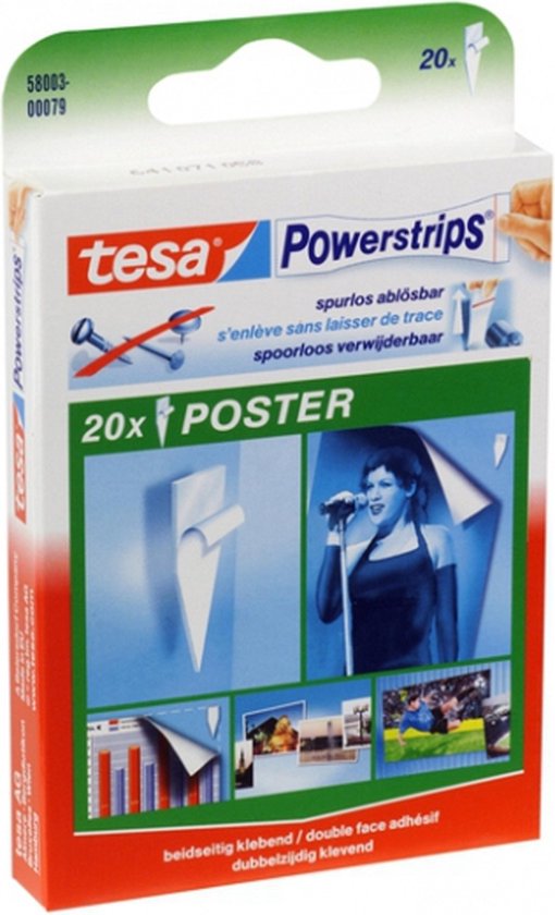 Tesa Powerstrips ophangstrips - Zelfklevend, dubbelzijdig ...