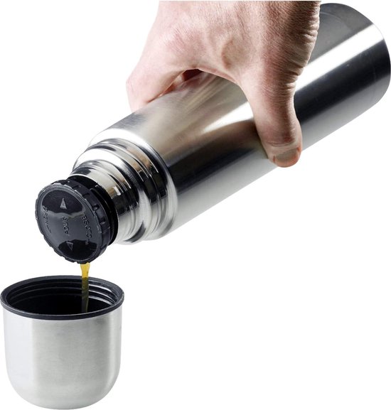 Isolerende fles met schroefdop en schenktuit, 1 liter inhoud. | bol
