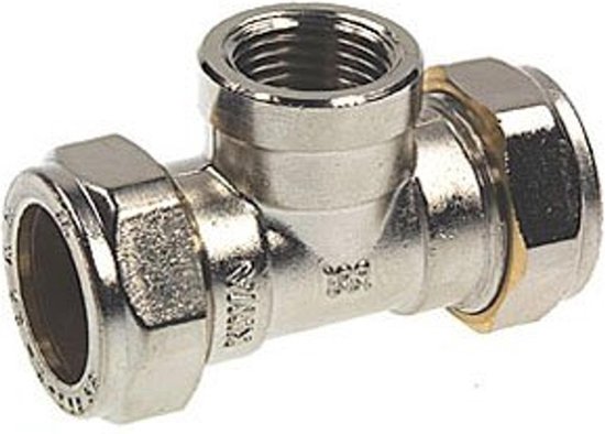 Bonfix knelkoppeling - T-stuk knel x knel x binnendraad - 15mm x 15mm x 1/2 - Vertint... | bol