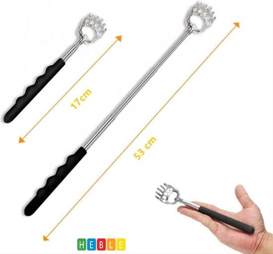 Zwarte Ruggenkrabber: Verstelbaar & Uitschuifbaar voor Massage & Jeuk ...