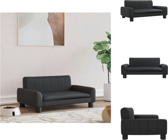 vidaXL Hondenbed - Kunstleer - 70 x 45 x 30 cm - Zwart - Dierenkussen | bol