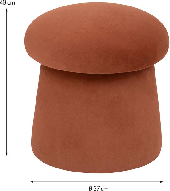 Velvet Poef Ø 37 cm Autun Oranje | bol