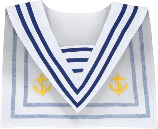 Carnaval verkleed Matrozen hoedje - wit/blauw - met matrozen kraag ...