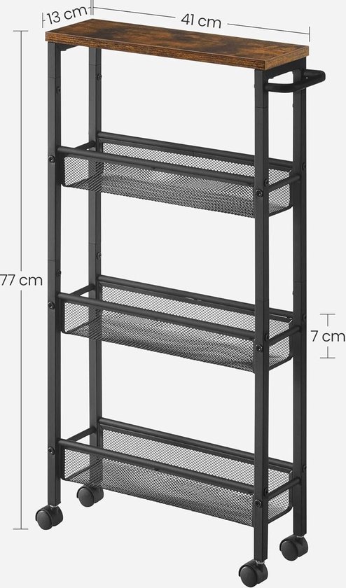 multifunctionele trolley met wieltjes voor keuken, kantoor, badkamer ...