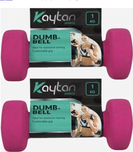 Zachte Dumbbells Pink - Dumbbell set - 2x 1kg - Dumbells 1 kilogram ...