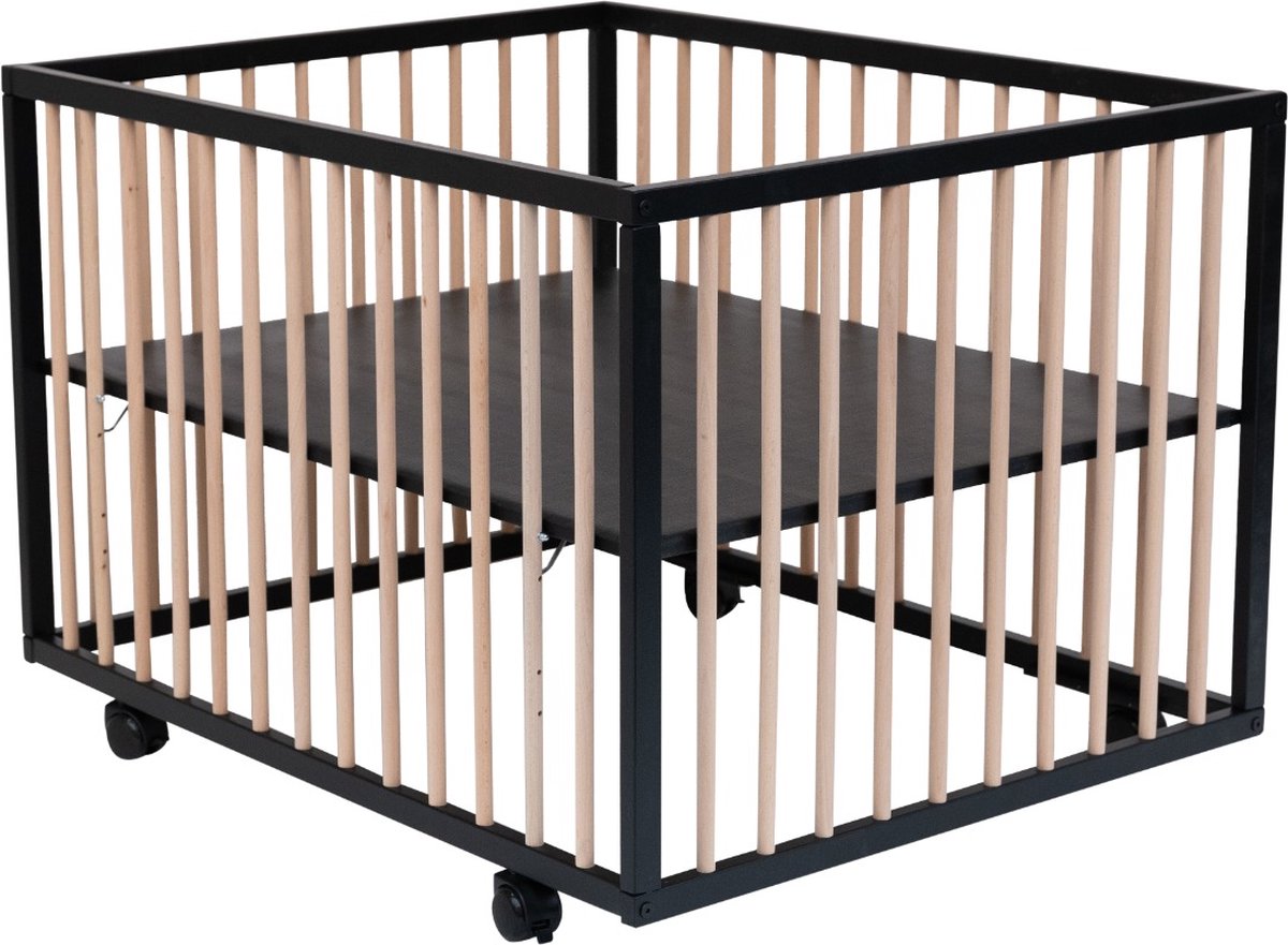 Cabino Baby Box Met Wieltjes Jolly Zwart Naturel | bol