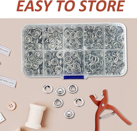 100 paar metalen drukknopen, met 1 snelklem, sluitingen, drukknopset ...