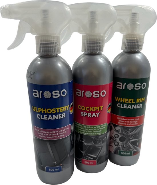 Car Cleaner - Aroso - Auto reinigers - 3 Pack - Cockpit spray - Wheel ...