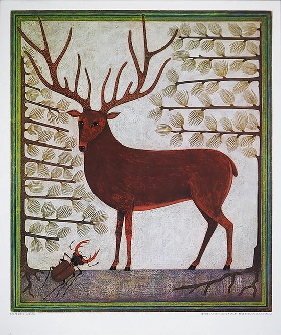 Kunstdruk Beate Rose - Hirsch 52x62cm | bol
