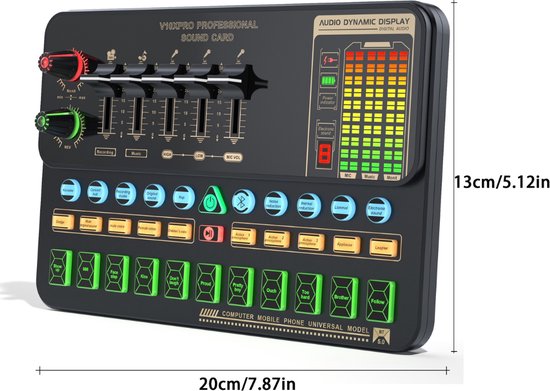 Xerolax Audio Mixer - Mengpaneel - DJ - Mixer - Gaming - Met LED Lamp ...