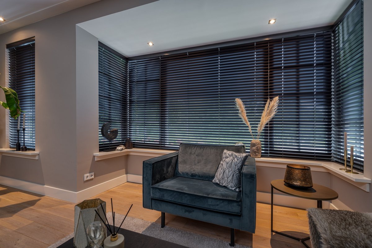 Dutchblinds Bamboe Jaloezieën 50mm - Zwart - 75 x 250 cm ...