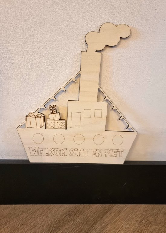 Stoomboot hout pakjes - Knutselen - Verven - Schilderen - Kleuren ...