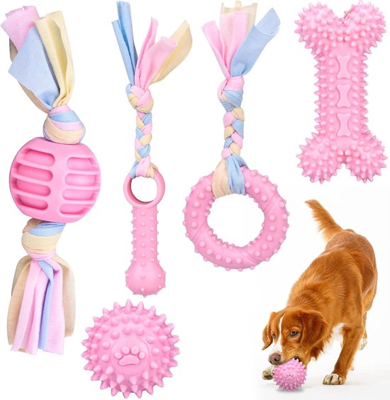 Pakket van 5 puppy speeltjes voor honden, puppy tand speeltje, puppy speeltje met... | bol
