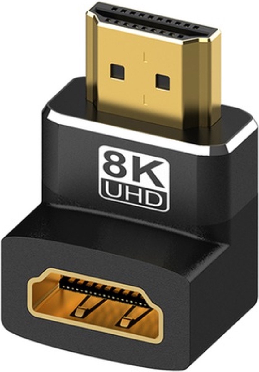 HDMI adapter - 90° haaks naar beneden - HDMI2.1 (8K 60Hz + HDR) / zwart | bol