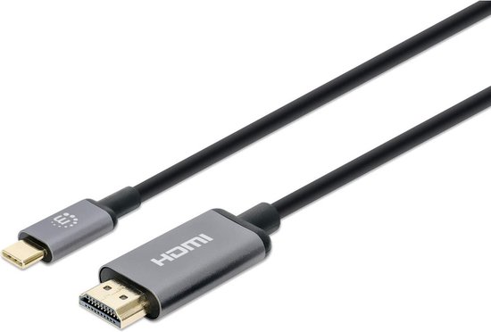 MH Cable, HDMI 4K@60Hz, USB-C Male/HDMI Male, 2m, Black, Polybag | bol