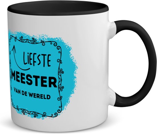 Akyol - liefste meester van de wereld koffiemok - theemok - zwart - Meester - de... | bol