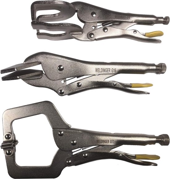 Griptangset Eco 3-delig breedsteektang, C-grip-tang, 2-punts tang ...