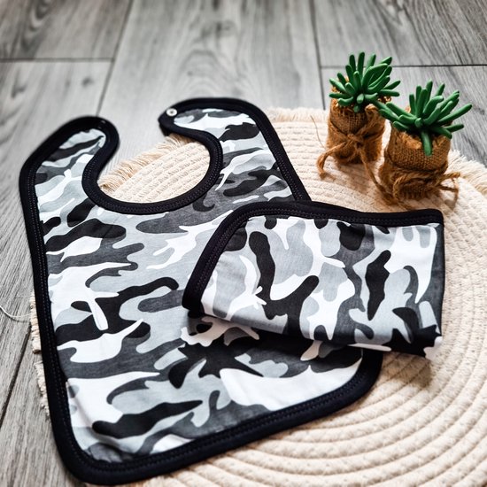Slabbers - Camouflage zwart - Set van 2 - Oefenhapjes - Newborn ...
