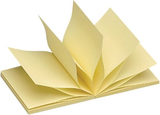 Memoblok Quantore Z-Note 76x76mm geel | Omdoos a 6 stuk | 6 stuks | bol