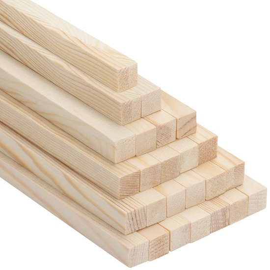 Belle Vous Natuurlijk Houten Vierkante Deuvel Staafjes (25 Pak) – 12,6 ...