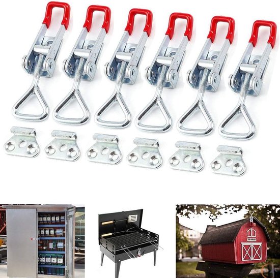 Kniehendelspanners, 6 stuks, hefboomsluiting, spansluiting, Quick ...