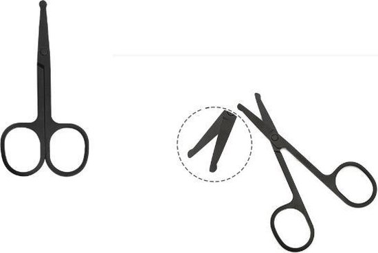 Neushaarschaar RVS - zwart | bol