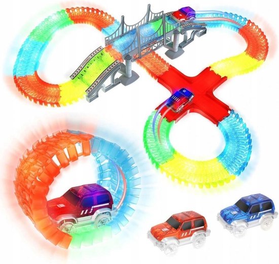 Ariko Glow In The Dark Racebaan 485 Delig - Flexibele Speelgoed Auto ...