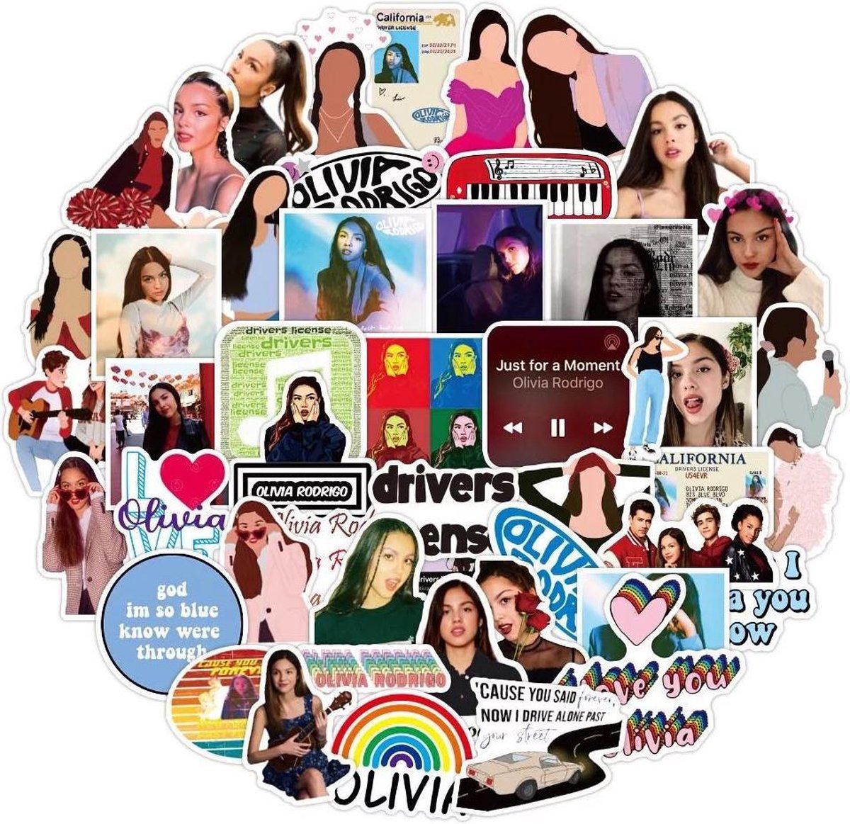 Olivia Rodrigo Stickers - 50x stuks - Drivers License - Accessoires ...
