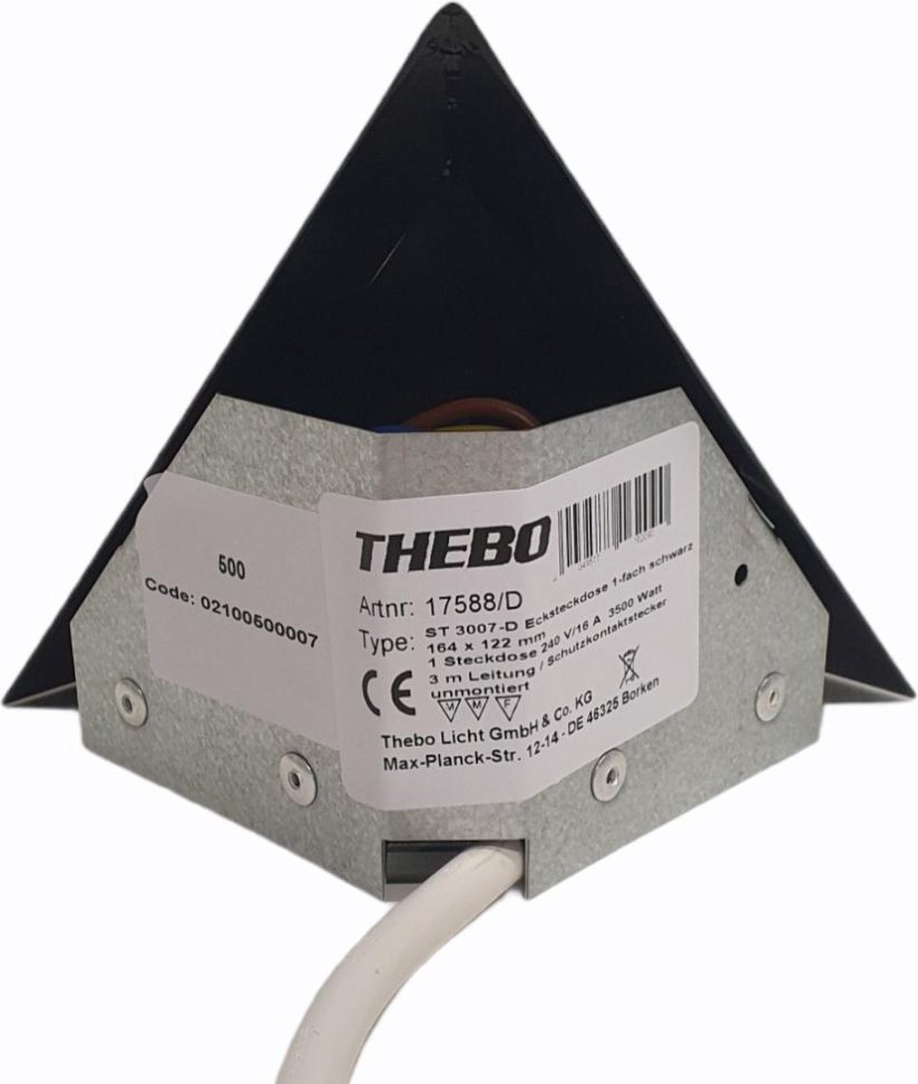 Thebo hoekstopcontact, zwart | bol.com