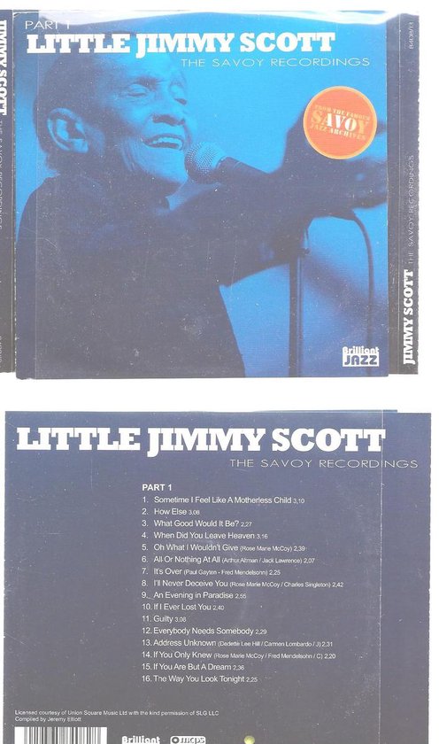 LITTLE JIMMY SCOTT - THE SAVOY RECORDINGS part 1, Little Jimmy Scott ...