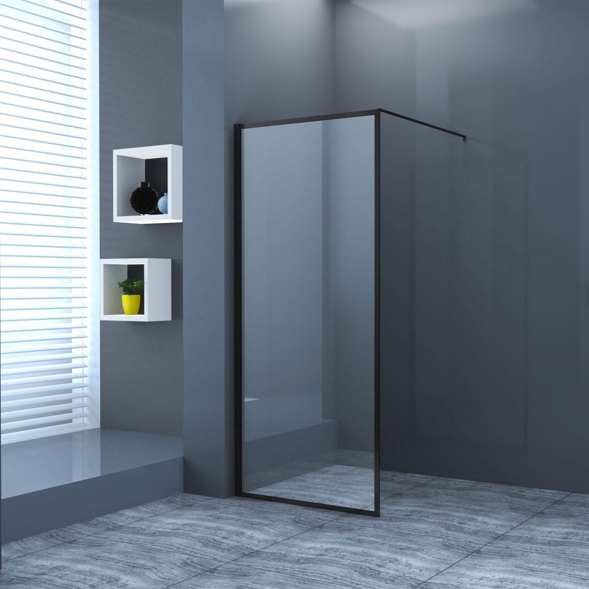 Diamond Line Bailey - Inloopdouche / Douchewand - 80x200 - Mat Zwart ...