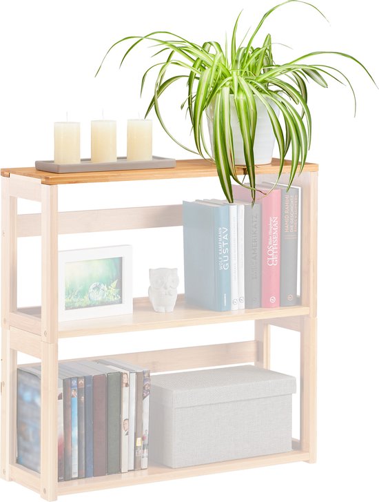 relaxdays stapelbaar rek - opbergrek - bamboe rek - stapelrek - DIY ...