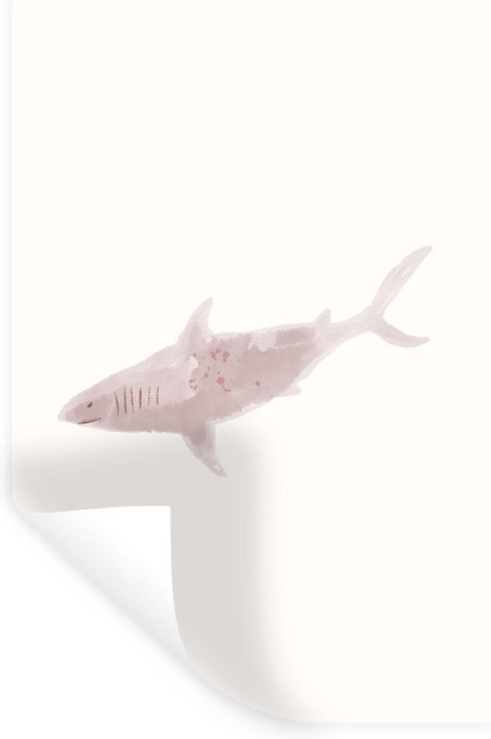 Muurstickers - Sticker Folie - Haai - Zeedieren - Aquarel - Tekening ...