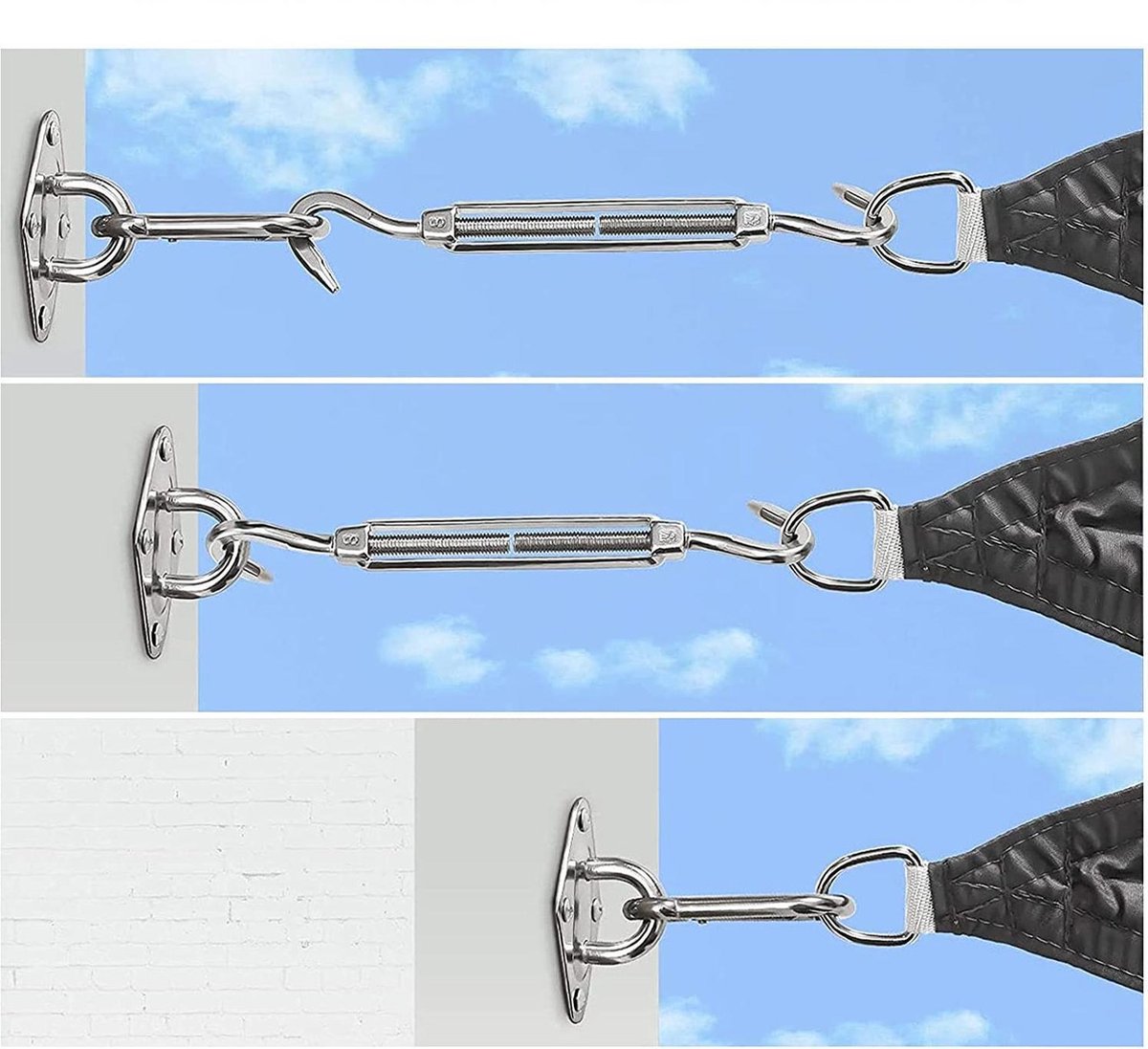 CoolHome schaduwdoek - Bevestigingsset voor Schaduwdoeken - RVS ...