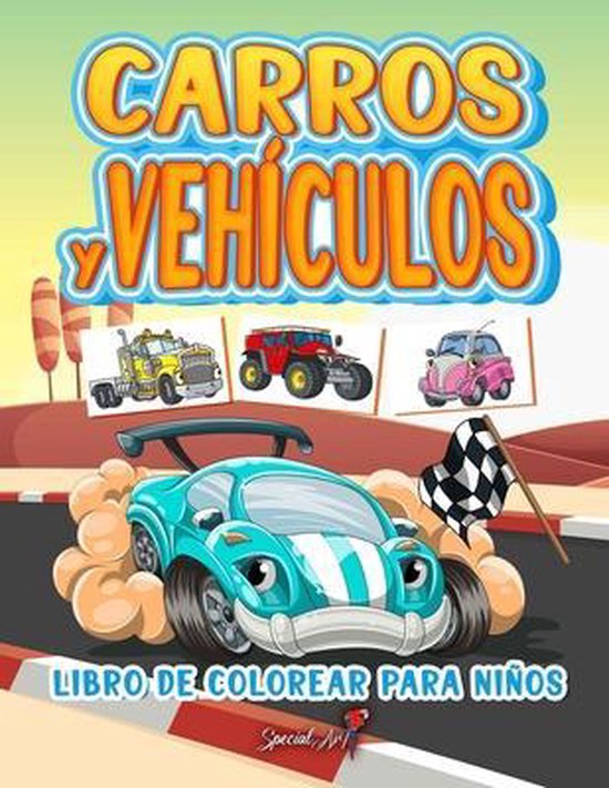 Libro de Colorear Para Niños- Carros y Vehículos - Libro de Colorear ...