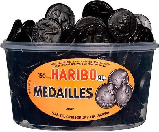 Haribo Drop Medailles - silo 150 stuks - Doos 6 silo's | bol