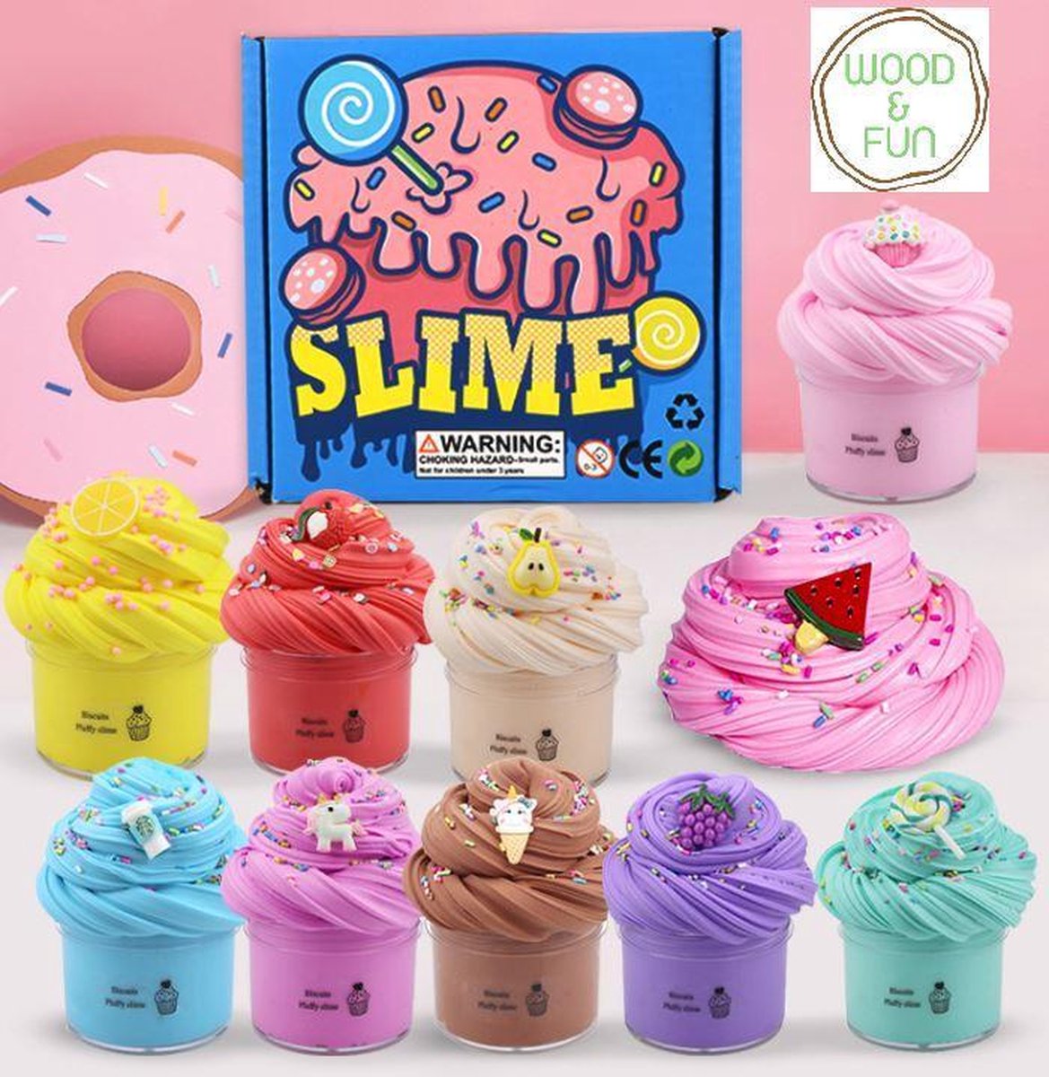 Fluffy Slime 9 x 100ml pack - Slijm - Slime - slijm pakket - fluffy ...