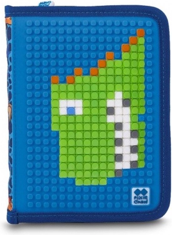 Pixie Crew Etui Met Pixels Dinosaurus 19 Cm Blauw | bol