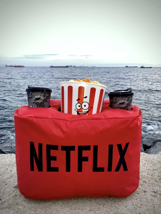Netflix Kussen inclusief Popcorn houder - popcorn bucket emmer & 2 ...