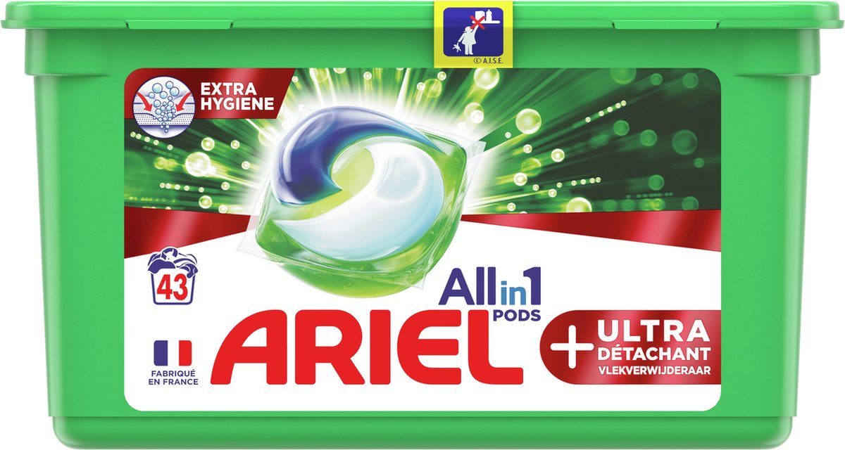 Ariel Wasmiddel All in 1 Pods+ Ultra Vlekverwijderaar - 43 stuks | bol.com