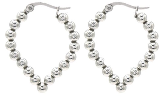 Oorbellen met Balletjes - RVS Oorringen - 3x2,5 cm - Zilverkleurig | bol