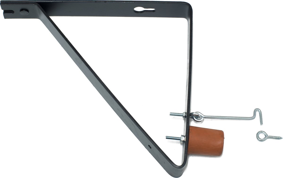 Wovar Deurvanger Zwart met Windhaak en buffer voor buitendeuren ...