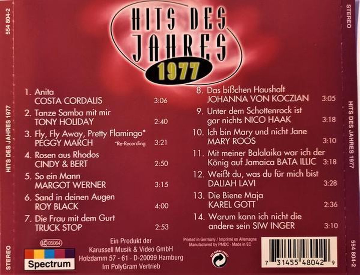 Hits Des Jahres 1977, various artists | CD (album) | Muziek | bol.com