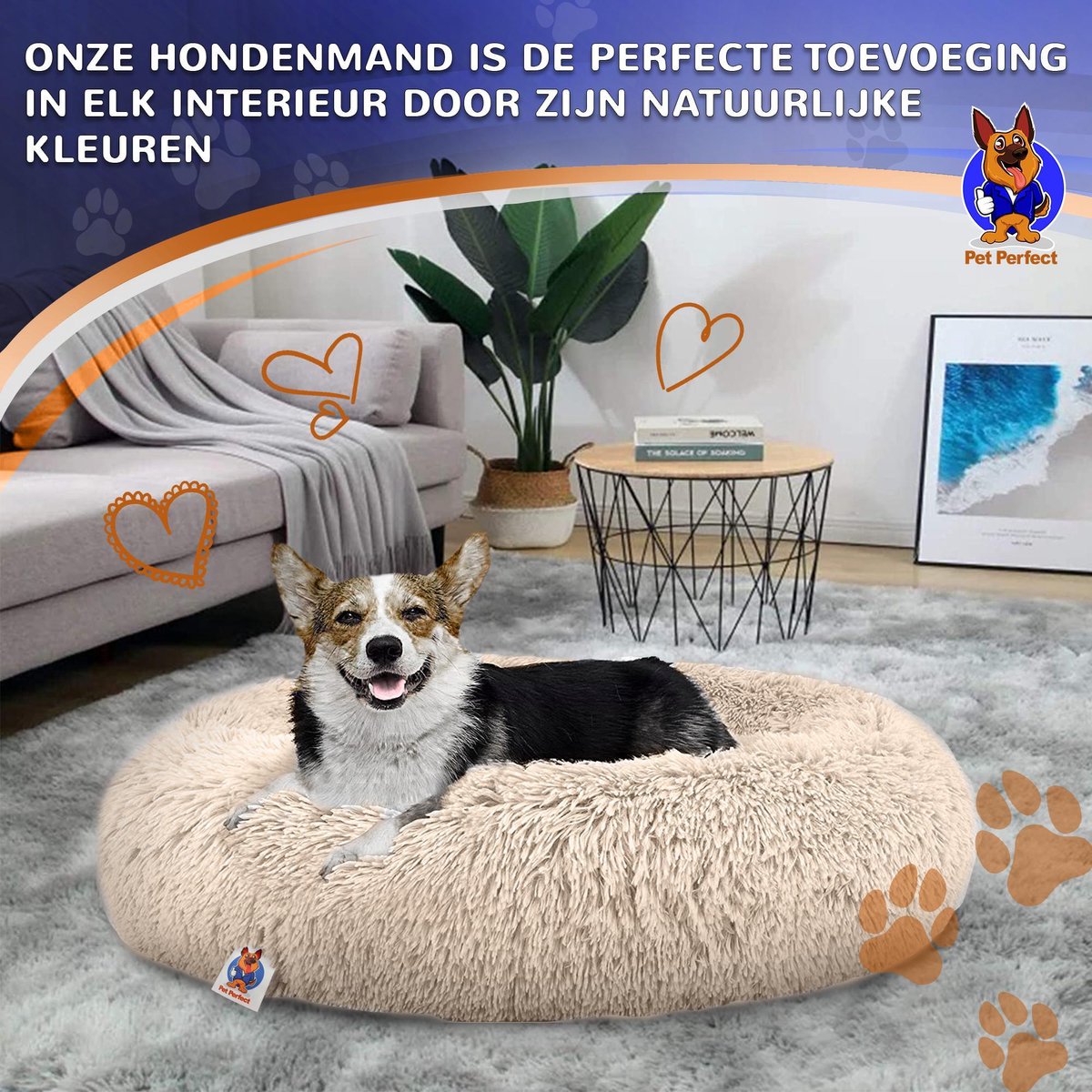 Donut Hondenmand - Zacht Pluche Hondenmanden - 80 x 80cm - Hondenbed ...