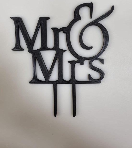 Taarttopper Mr & Mrs zwart / taarttopper bruiloft / trouwen / bruidstaart | bol