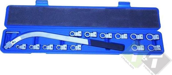 Tandriemsleutel, spanrolsleutel met 13 opzetstukken | bol.com