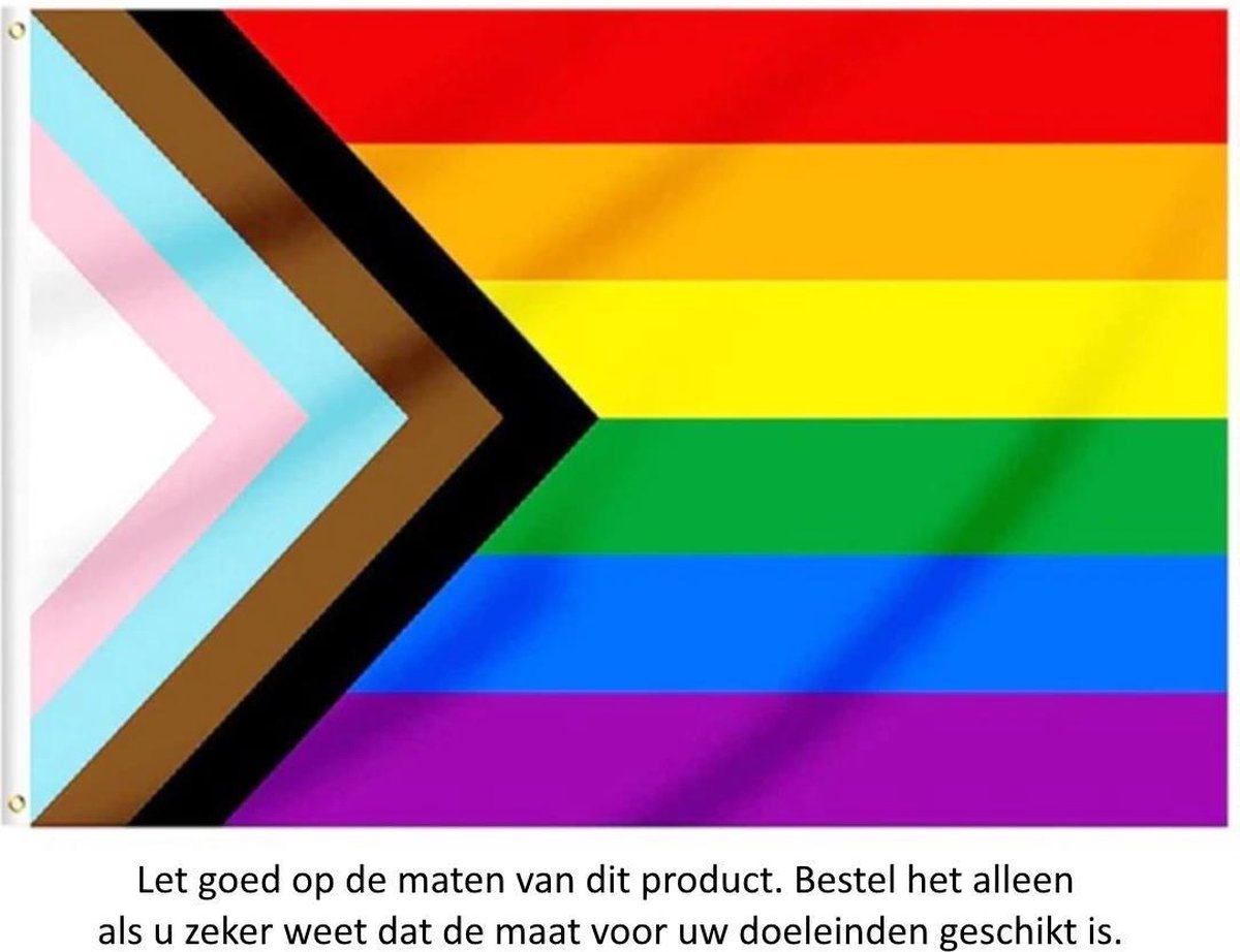 Progress Pride 150x90CM - Intersex - Voorwaarts - Regenboog Vlag - LGBT Rainbow Flag -... | bol.com