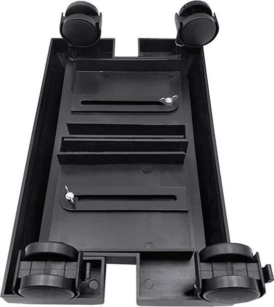 Desktop PC standaard - PC trolley - Met wieltjes - Zwart - Draai- en ...